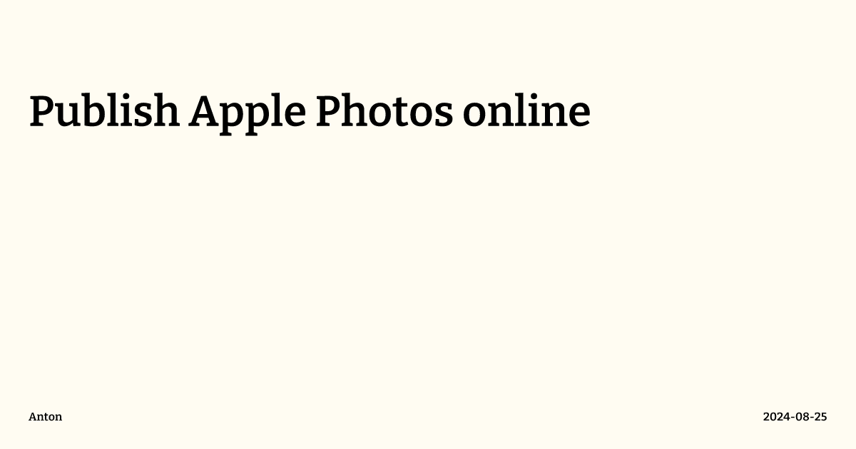 Publish Apple Photos online